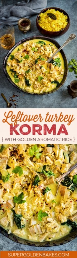 Leftover turkey Korma curry