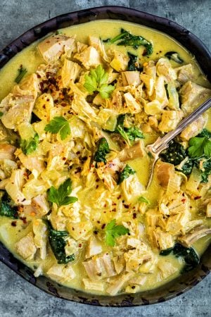 Leftover turkey Korma curry