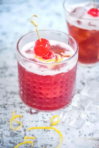 Cherry Bomb - bourbon-based cocktail recipe | Supergolden Bakes