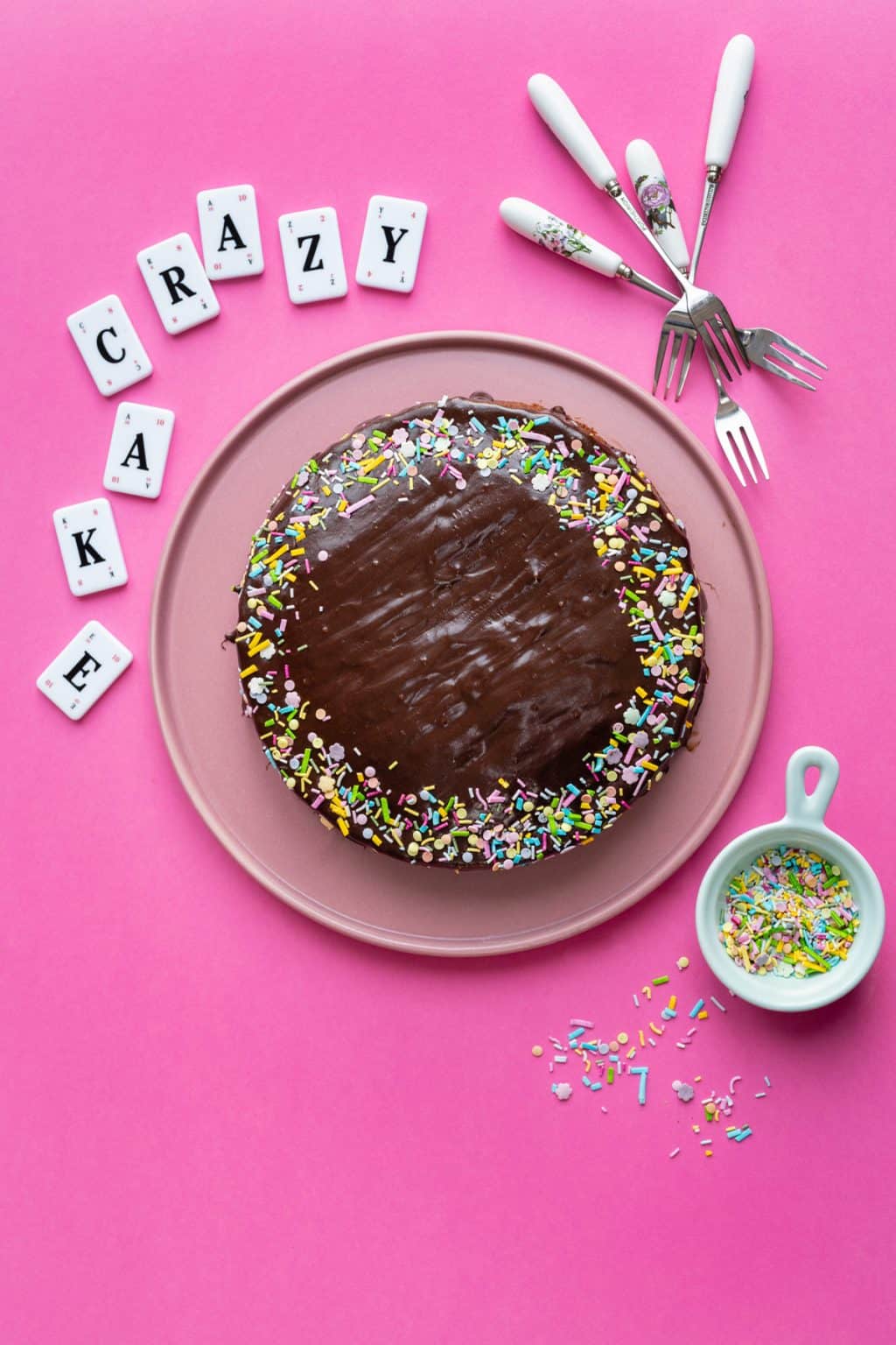 Crazy Cake - No Eggs, Milk, Butter Chocolate Cake - Supergolden Bakes