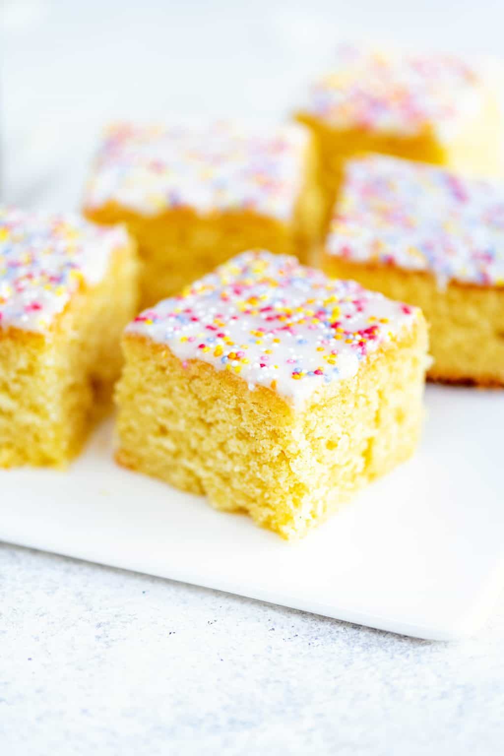 School Cake (Sprinkle Vanilla Tray Bake) - Supergolden Bakes