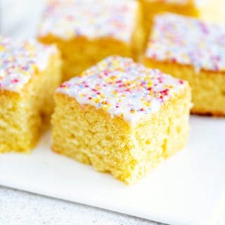 School Cake (Sprinkle Vanilla Tray Bake) - Supergolden Bakes