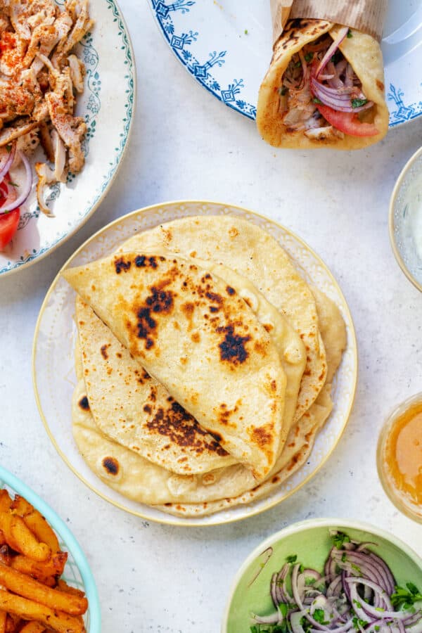 Easy Two Ingredient Yogurt Flatbreads - Supergolden Bakes