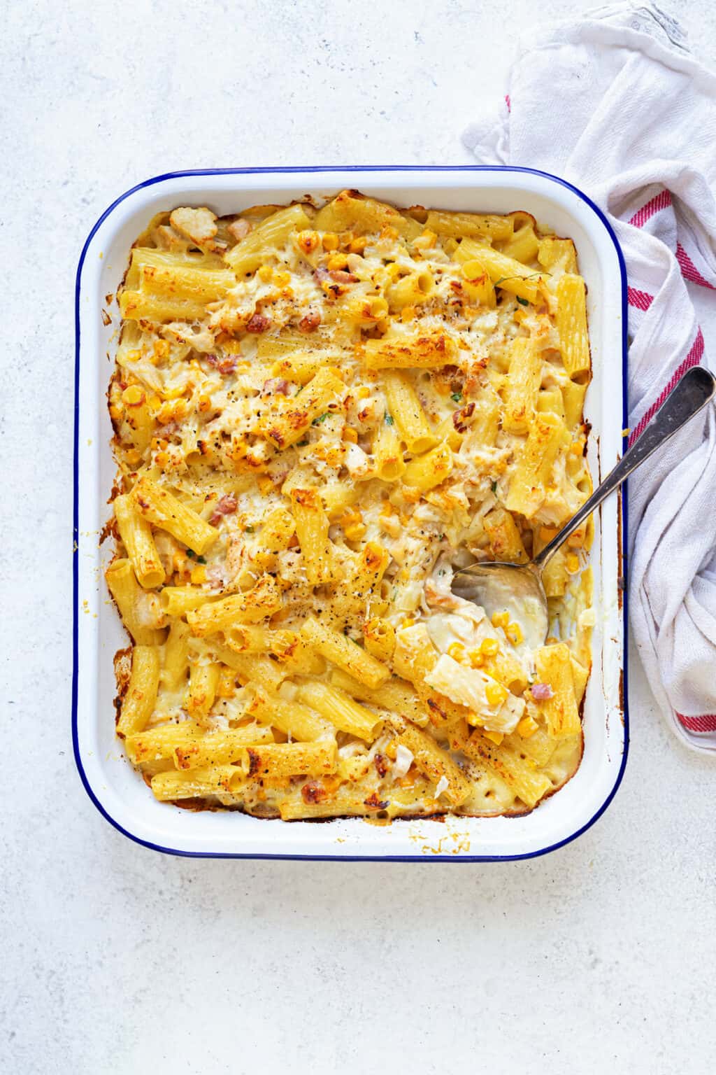 Chicken And Bacon Pasta Bake - Supergolden Bakes