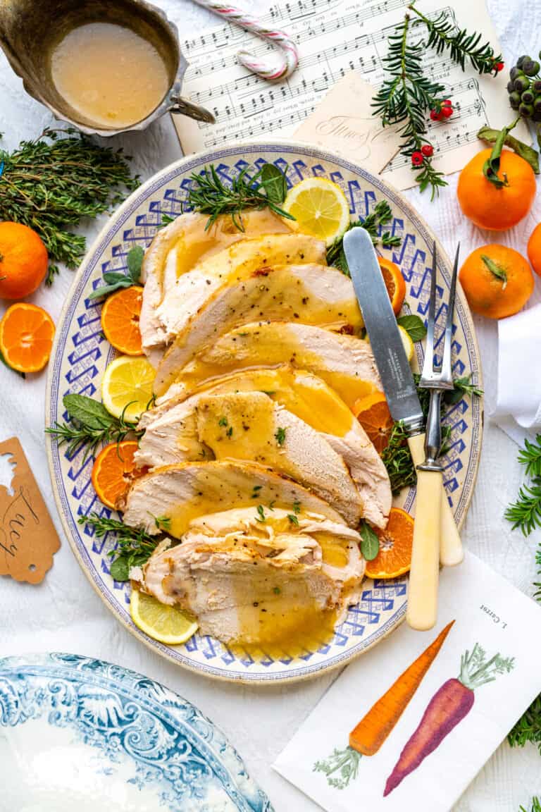 Slow Cooker Turkey Breast with Best Ever Gravy - Supergolden Bakes