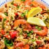 Slow Cooker Paella with Chicken, Chorizo and Shrimp - Supergolden Bakes