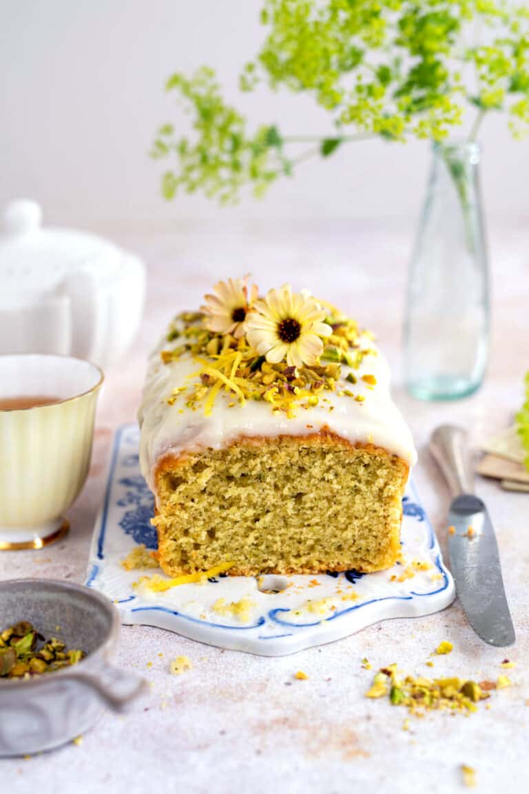 Lemon Courgette Cake With Cream Cheese Glaze - Supergolden Bakes