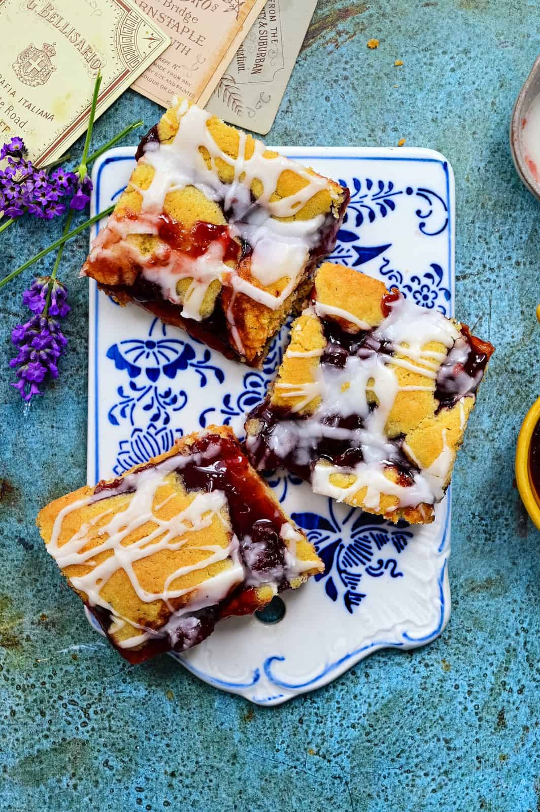 Cherry Pie Bars (Cherry Kuchen Bars) - Supergolden Bakes