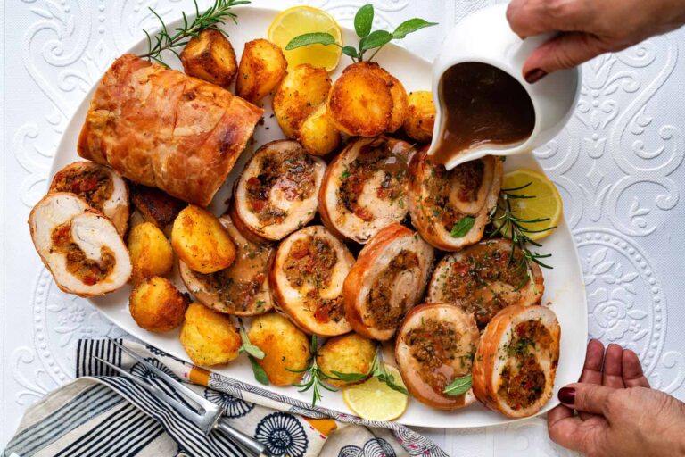 Stuffed Turkey Roll - Supergolden Bakes