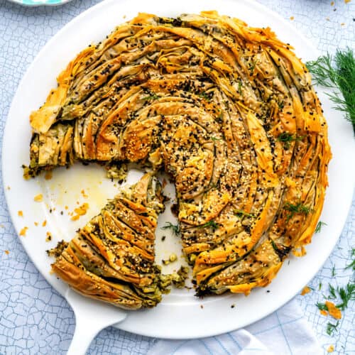 Spinach and Feta Pie – Spiral Spanakopita - Supergolden Bakes