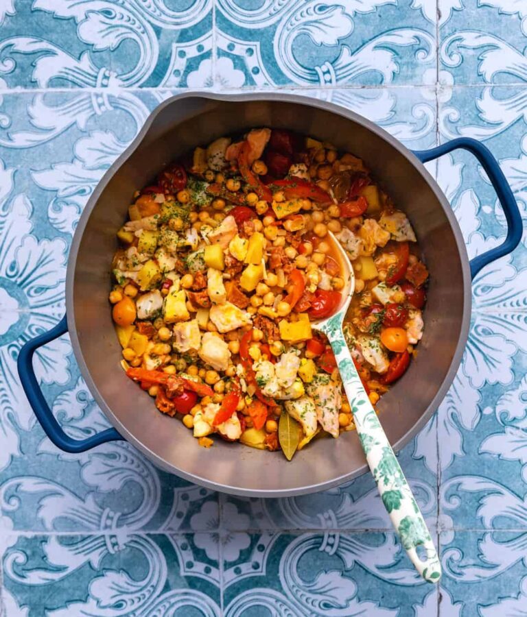 Cod and Chorizo Stew - Supergolden Bakes