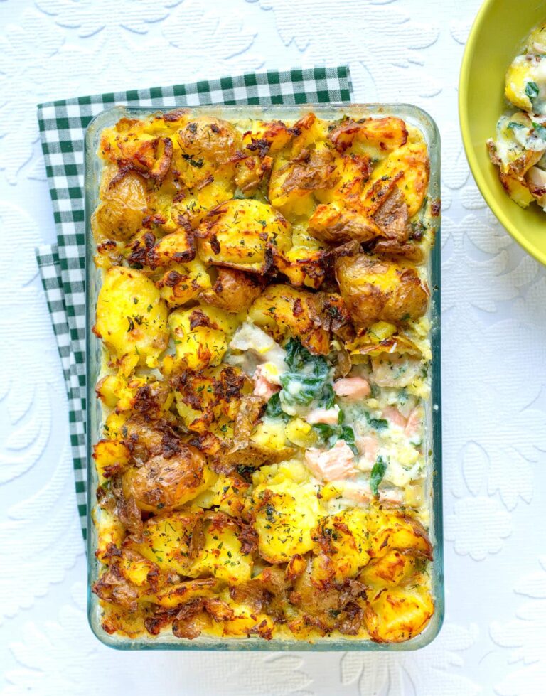 Mary Berry Fish Pie With Crushed Potato Topping - Supergolden Bakes