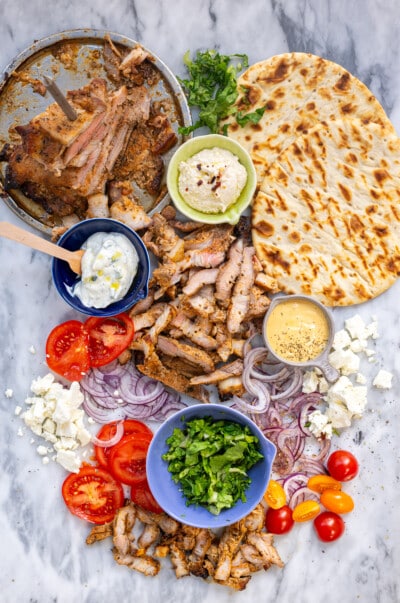 Air Fryer Pork Gyros - Supergolden Bakes