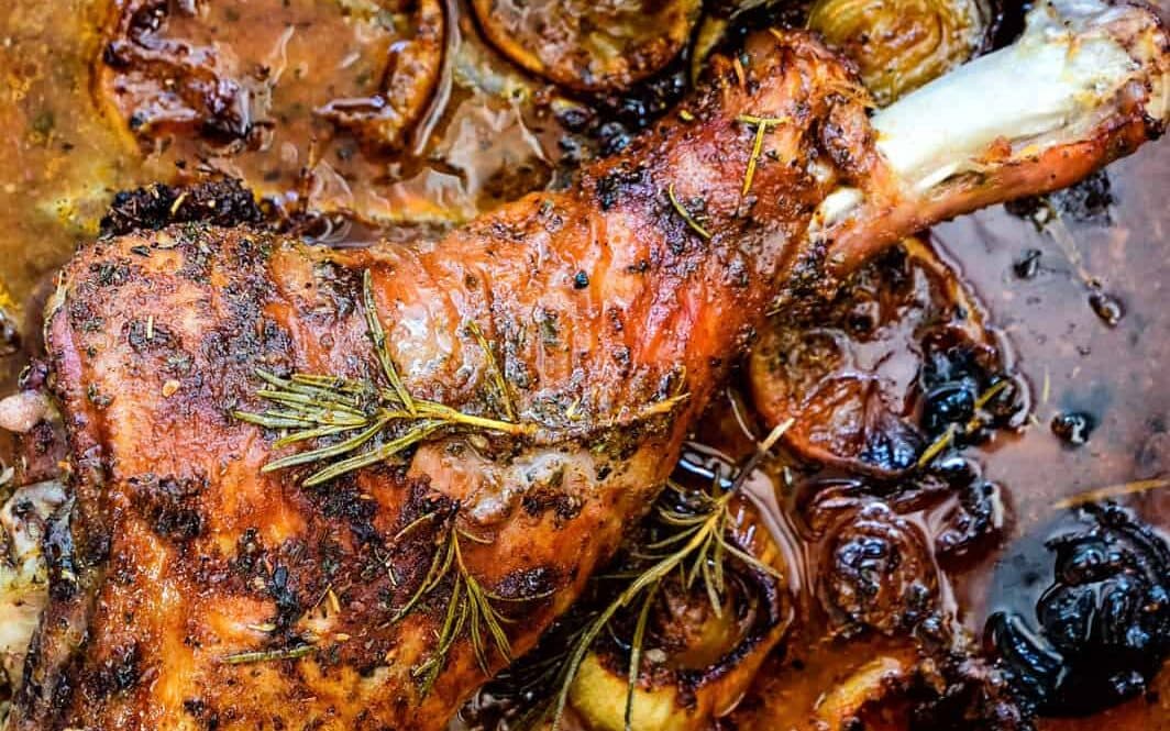 Easy Roasted Turkey Legs - Supergolden Bakes