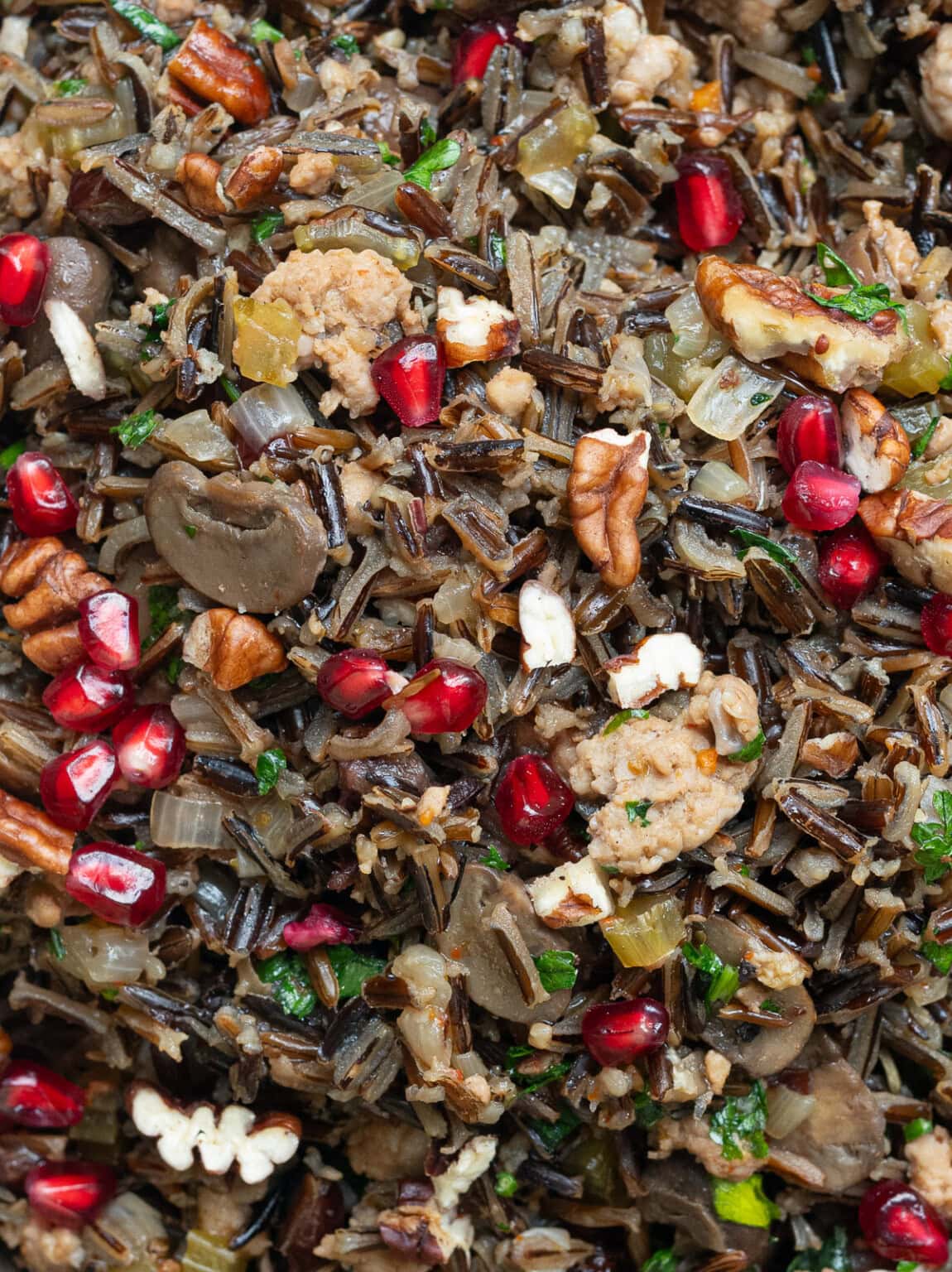 Wild Rice Dressing with Sausage - Supergolden Bakes