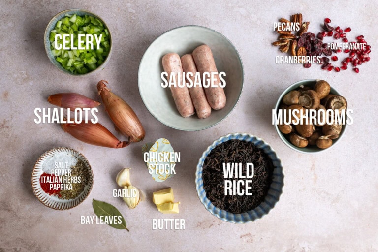 Wild Rice Dressing with Sausage - Supergolden Bakes