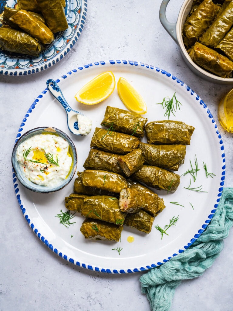 Dolmades – Greek Stuffed Vine Leaves - Supergolden Bakes