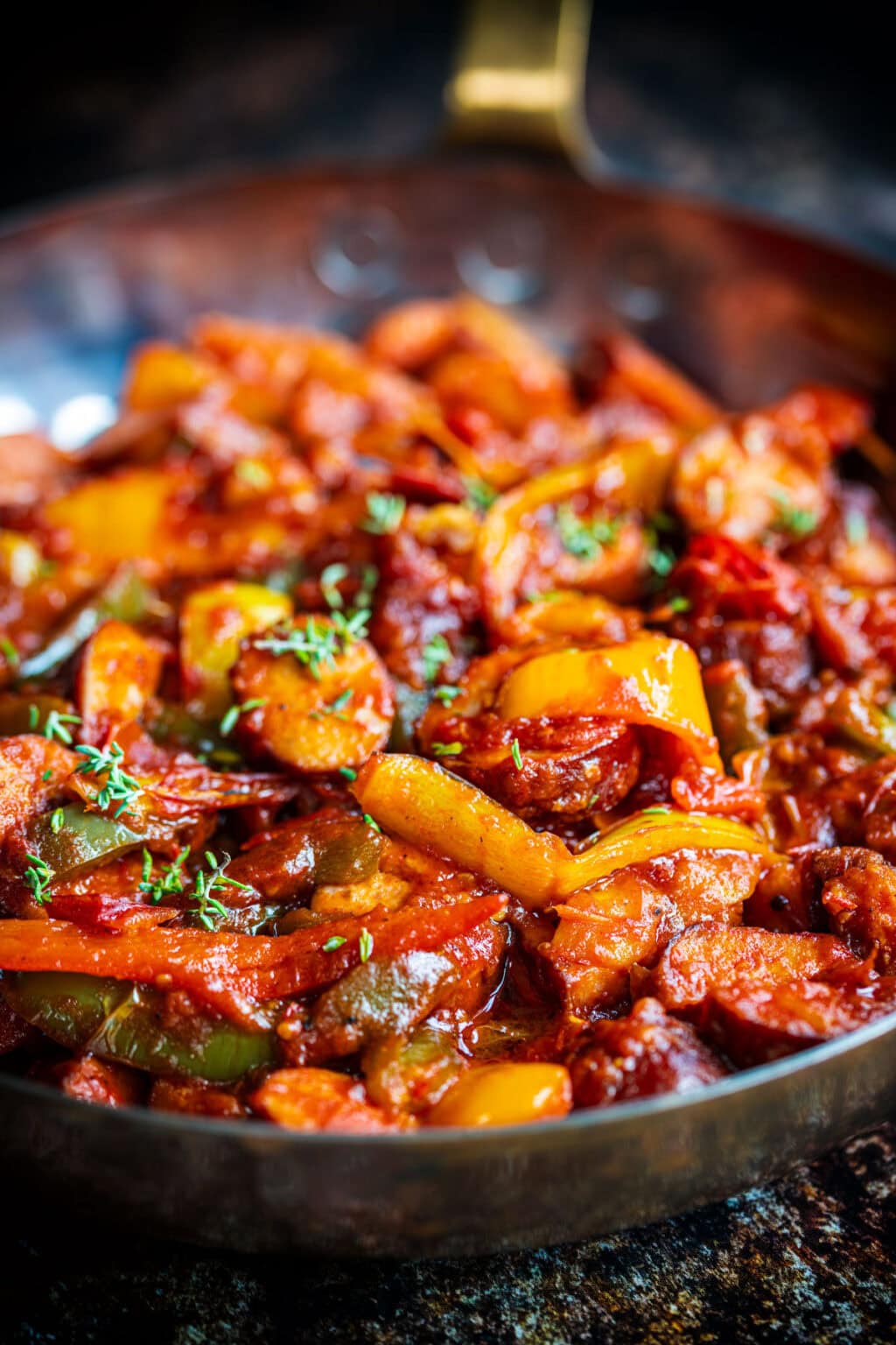 Sausage and Peppers Recipe (Greek Spetzofai) - Supergolden Bakes