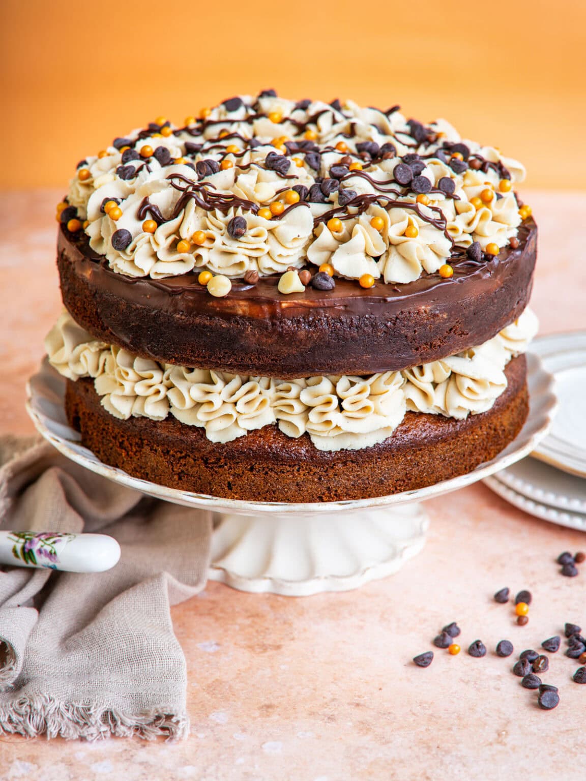 Pumpkin Chocolate Chip Cake - Supergolden Bakes